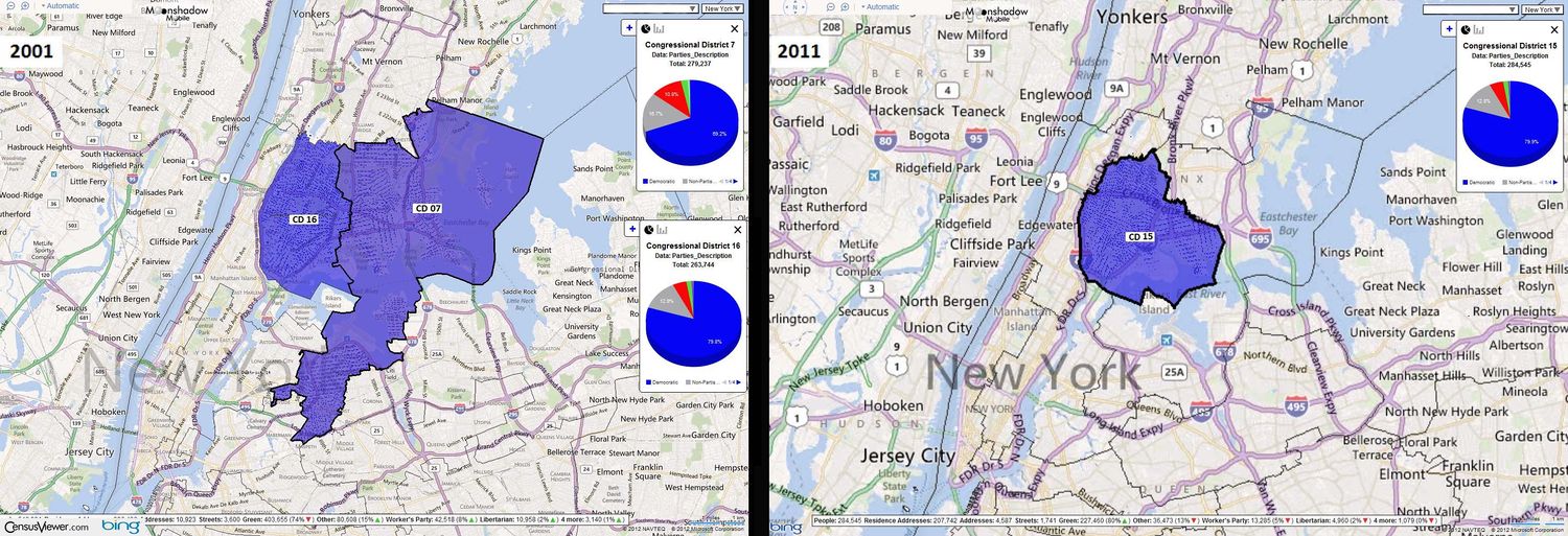 Congressional districts in New York after the 2010 Census redistricting ...