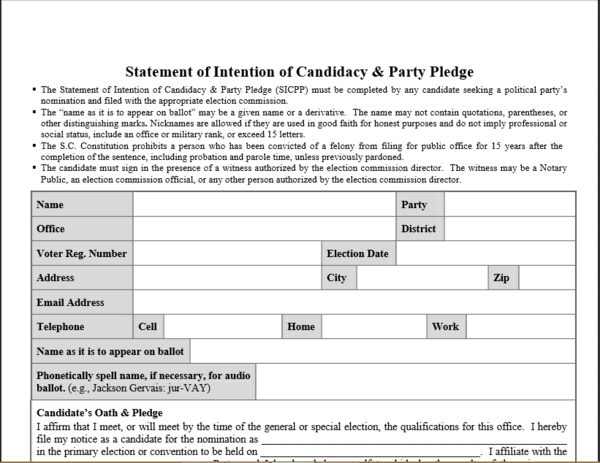 How to run for office in South Carolina - Ballotpedia
