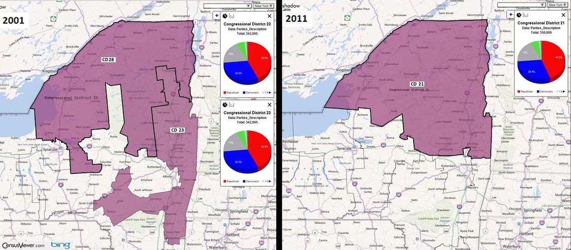 Congressional districts in New York after the 2010 Census redistricting ...