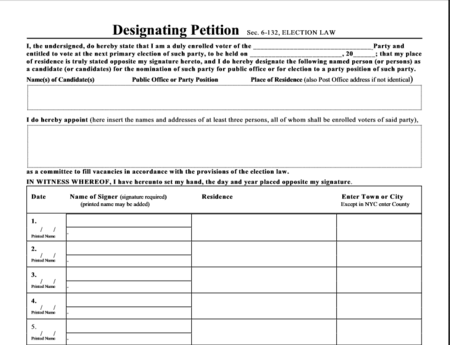 Ballot access requirements for political candidates in New York ...