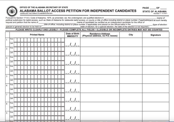 How to run for office in Alabama - Ballotpedia