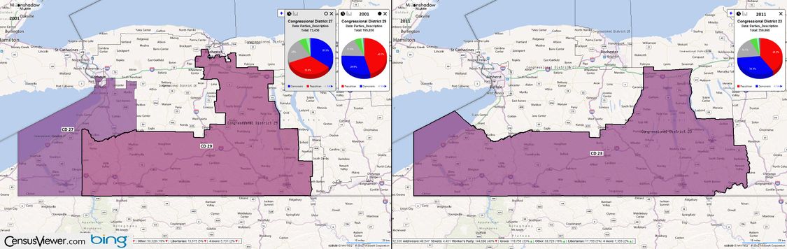 Congressional districts in New York after the 2010 Census redistricting ...