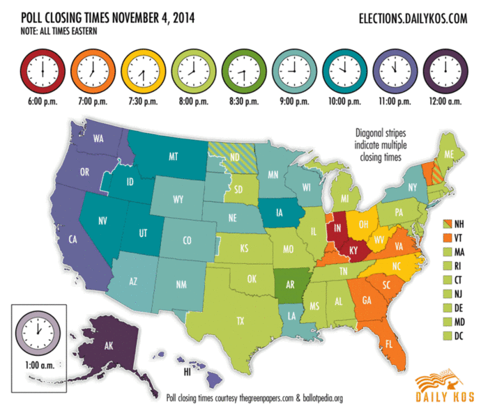 State Poll Opening and Closing Times (2014) - Ballotpedia